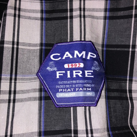 Phat Farm | Shirts | Phat Farm Men Plaid Button Up Logo Patches Shirt ...